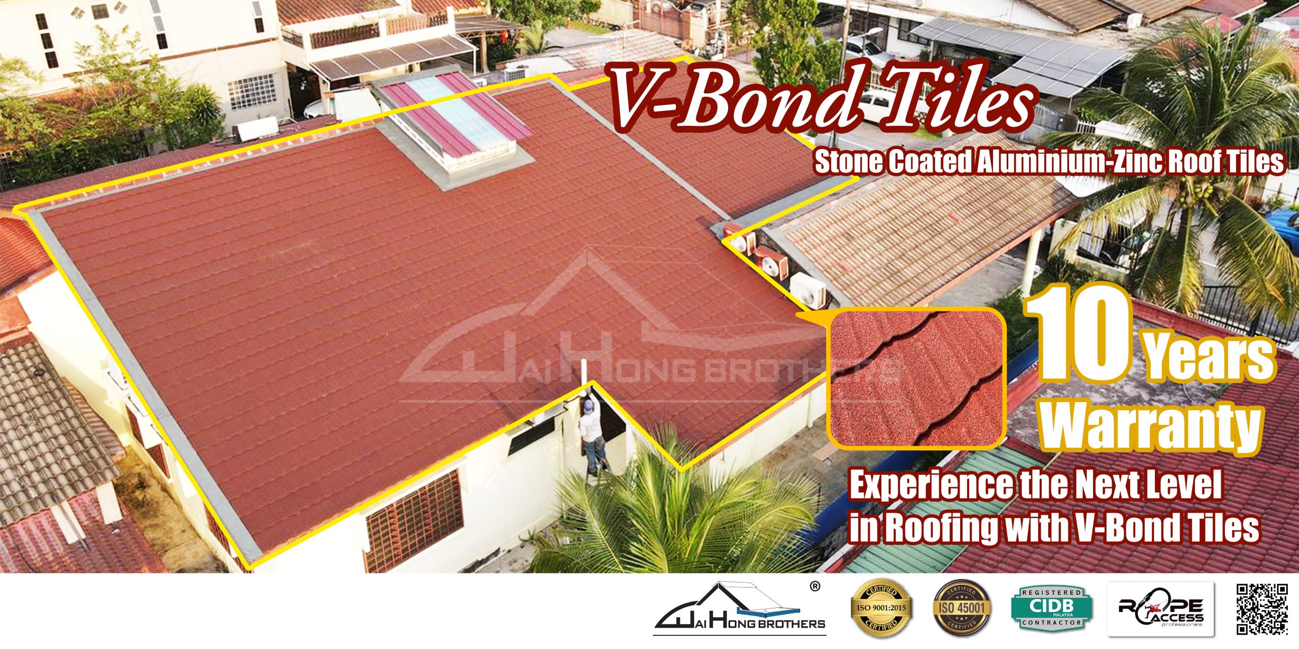 V-bond stone coated roof tiles Installation – Wai Hong Brothers ...